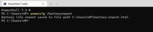 Generate battery report of Windows computer using Powershell