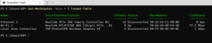 Get network adapter details using Powershell