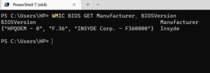 Find BIOS version on a computer using Powershell