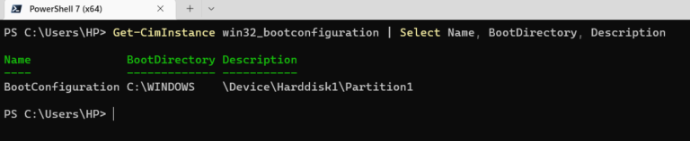 Find boot directory using Powershell