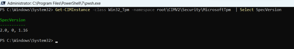 Find The Tpm Version On A Computer Using Powershell
