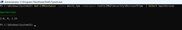 Find the TPM version on a computer using Powershell