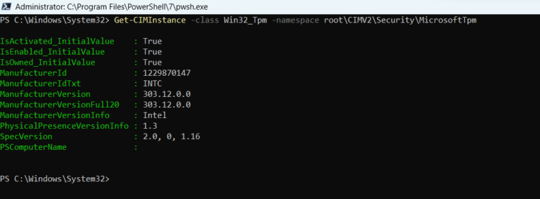 Find the TPM version on a computer using Powershell