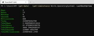 Get system boot time using Powershell