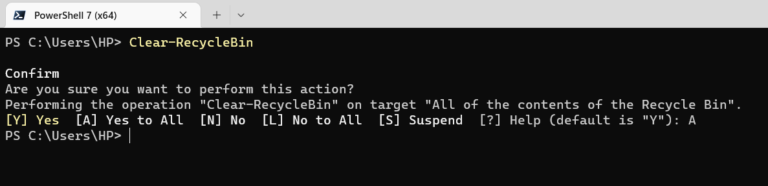 Empty recycle bin using Powershell