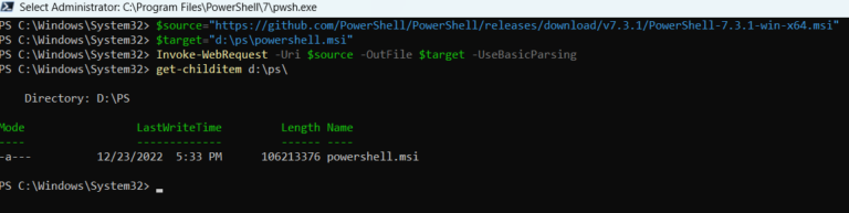 Download a file from a URL using Powershell