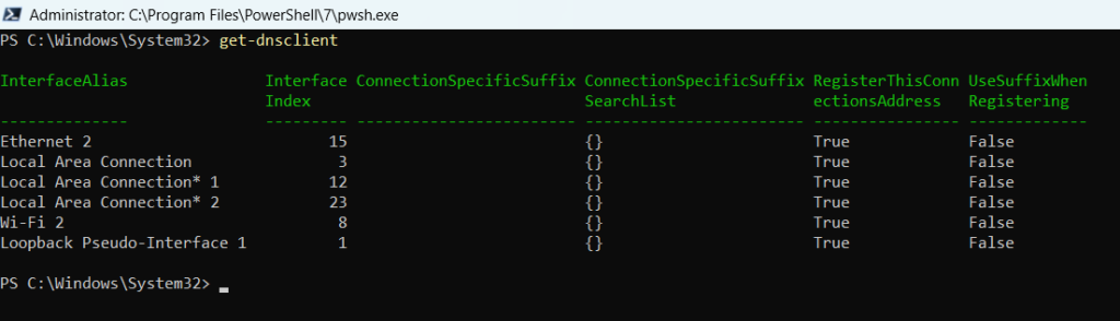 Find DNS Server address using Powershell