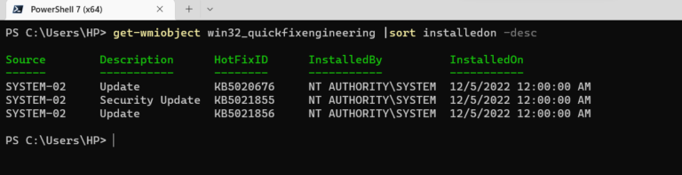 How to find Windows Update history using Powershell? - TECHEPAGES