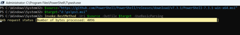 Download a file from a URL using Powershell