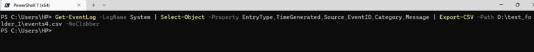 Export Event Logs To Csv Using Powershell 6786