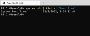 Get system boot time using Powershell