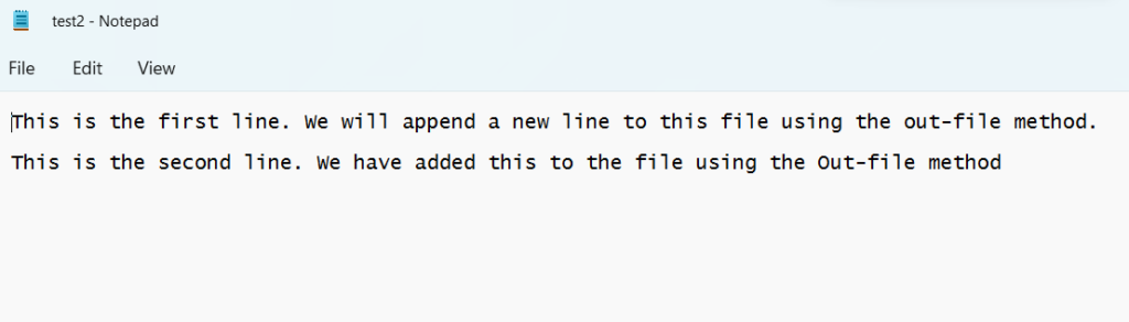 Append content to a file using Powershell