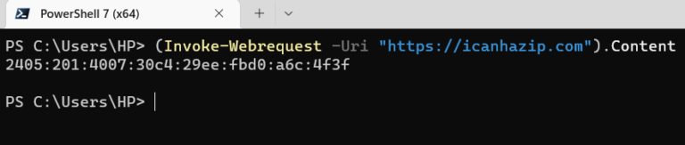 Get public IP address using Powershell