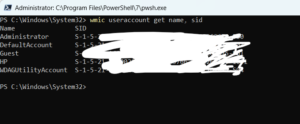 Get SID from a user account using Powershell