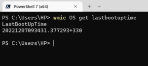 Get system boot time using Powershell