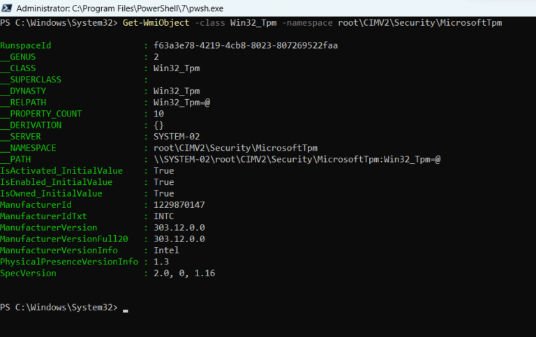 Find The Tpm Version On A Computer Using Powershell