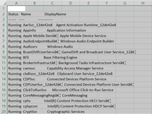 Find all running services on a computer using Powershell