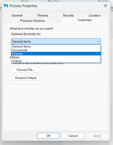 Enable image thumbnails on Windows 11 computer